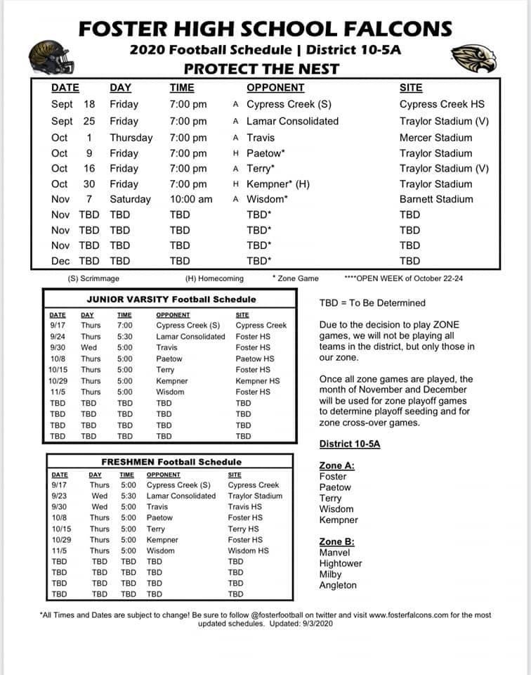 Foster - Team Home Foster Falcons Sports