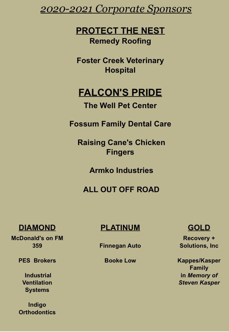 Foster - Team Home Foster Falcons Sports