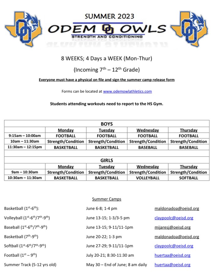 Odem - Team Home Odem Owls Sports