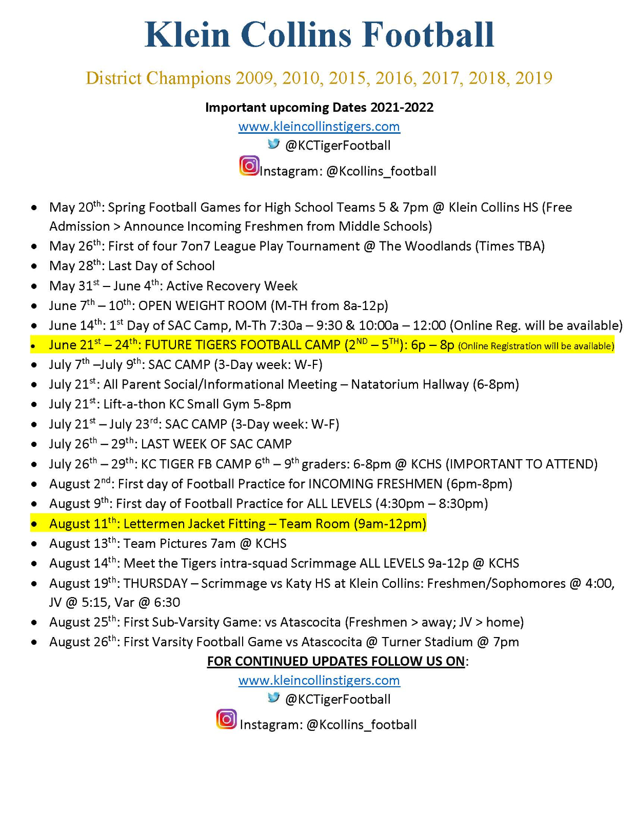 Klein Collins - Team Home Klein Collins Tigers Sports