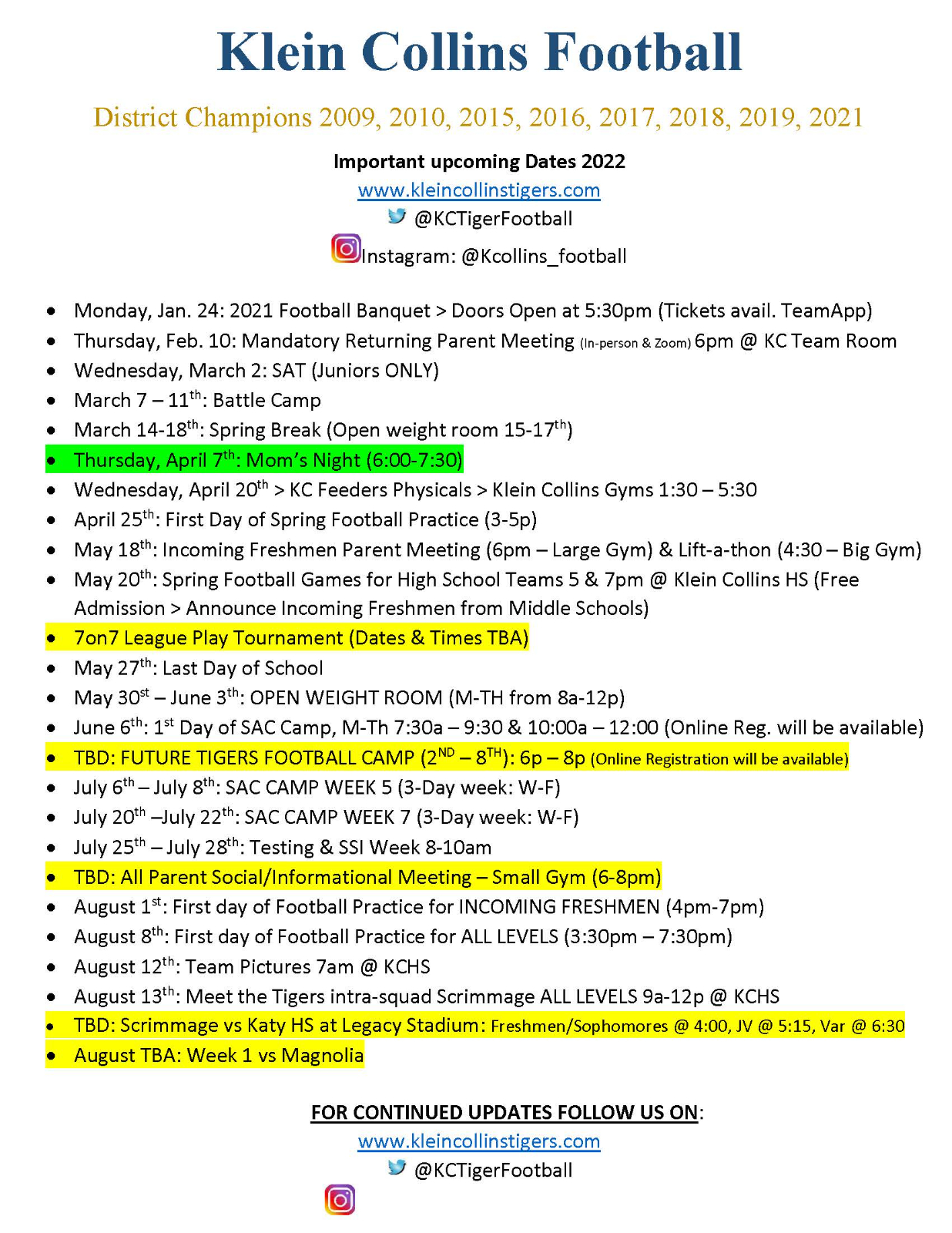 Klein Collins - Team Home Klein Collins Tigers Sports