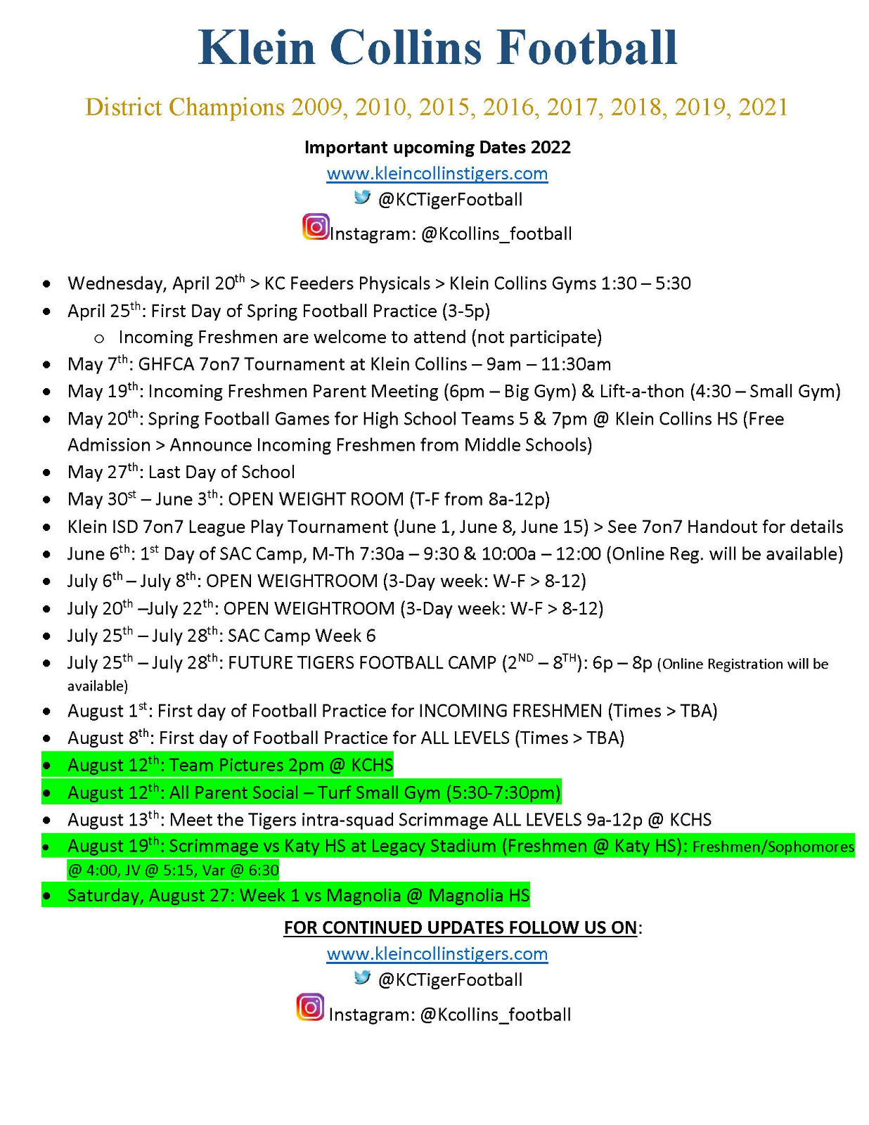 Klein Collins - Team Home Klein Collins Tigers Sports