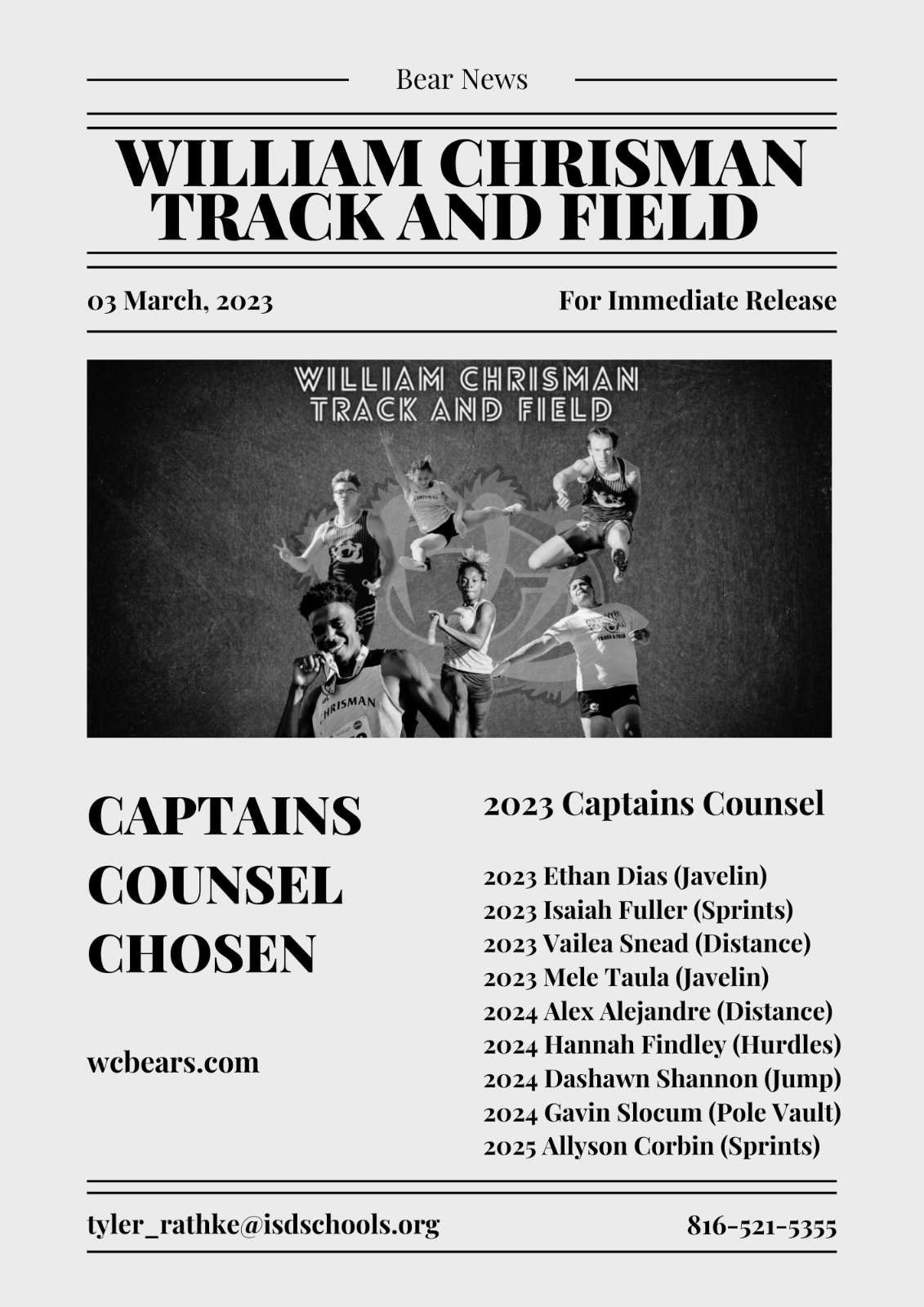 William Chrisman - Team Home William Chrisman Bears Sports