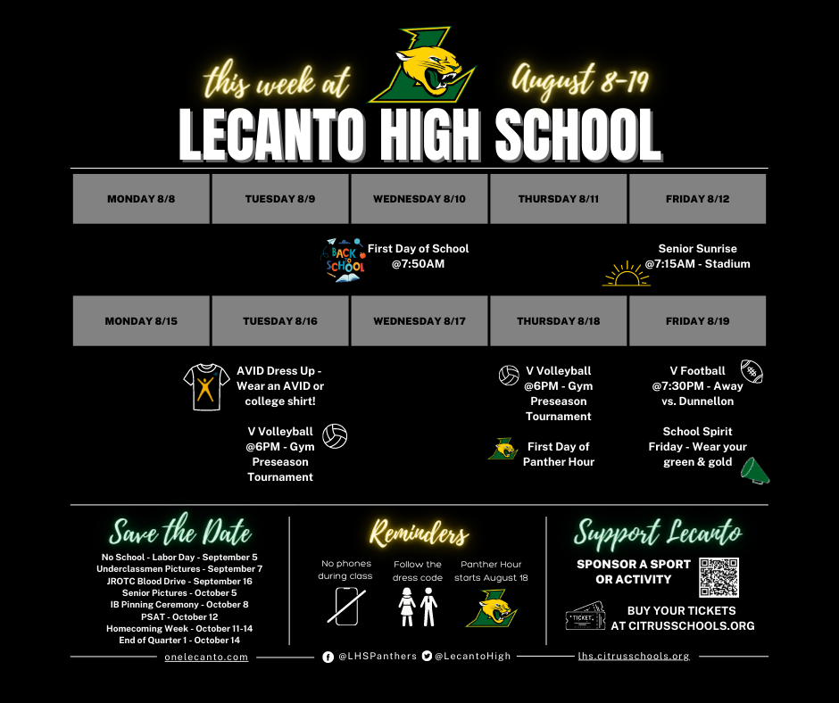 Lecanto - Team Home Lecanto Panthers Sports