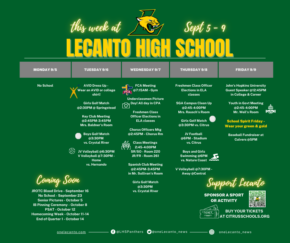 Lecanto - Team Home Lecanto Panthers Sports