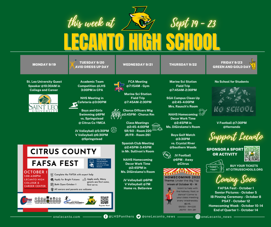 Lecanto - Team Home Lecanto Panthers Sports