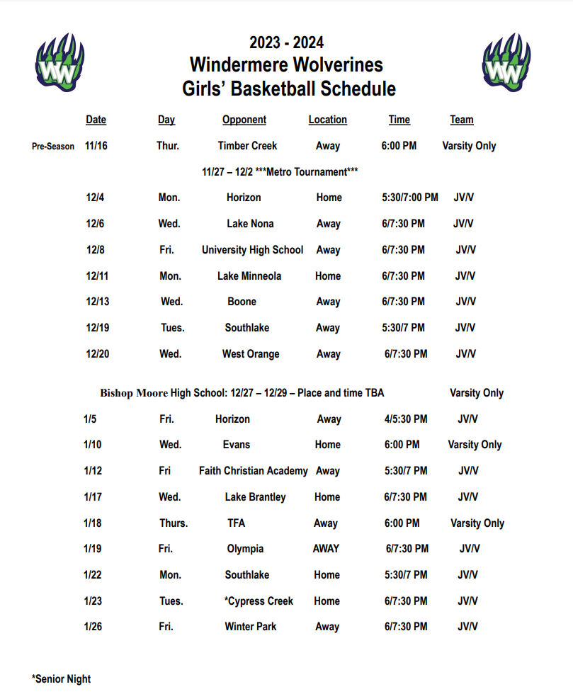 Windermere - Team Home Windermere Wolverines Sports