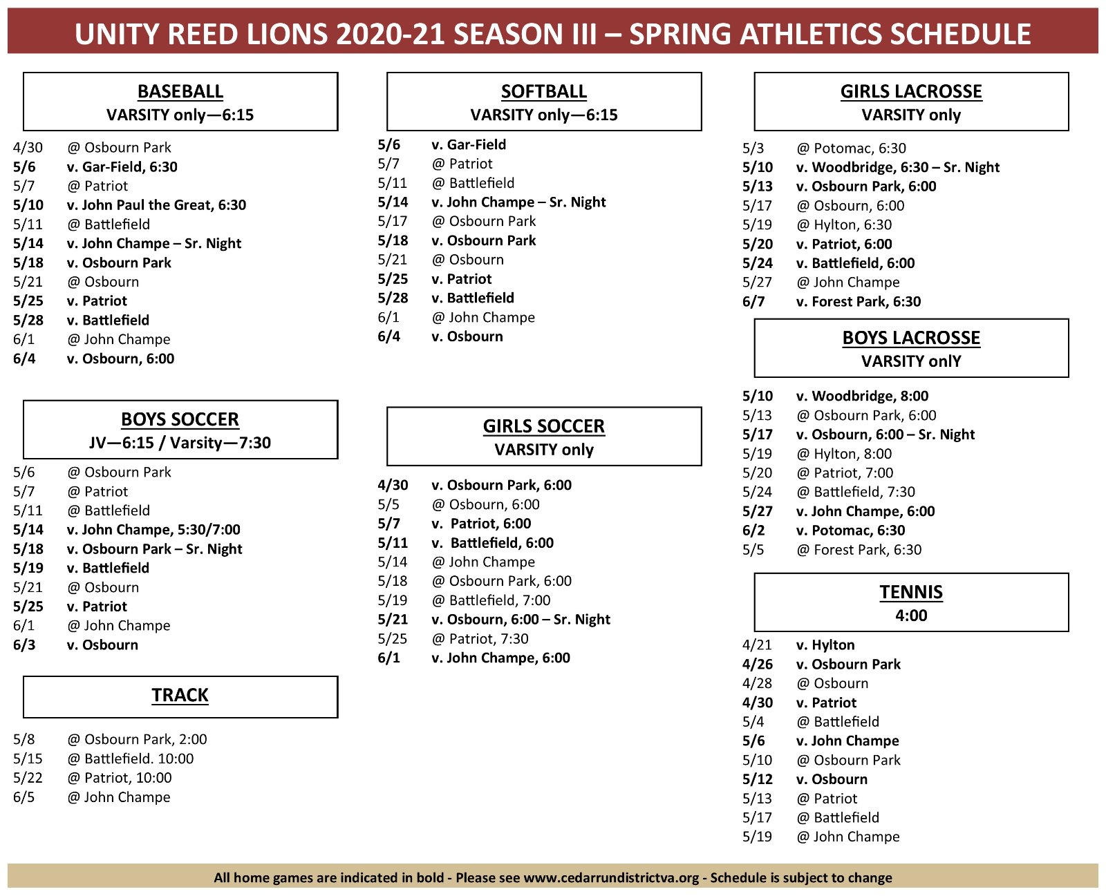 Unity Reed - Team Home Unity Reed Lions Sports