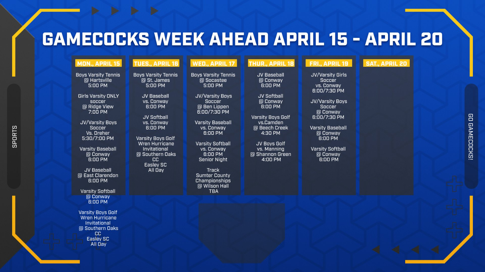 Sumter Gamecocks - Official Athletic Website – Sumter, SC