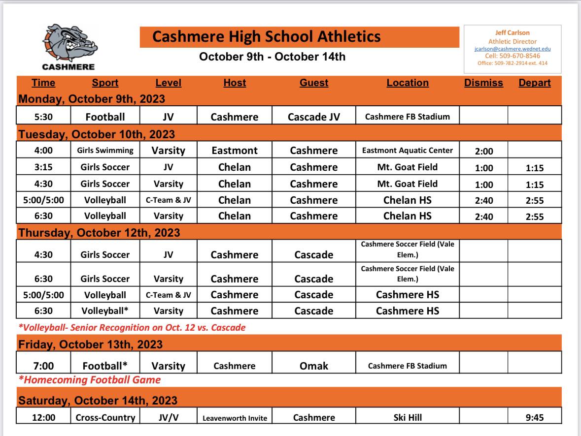 Cashmere - Team Home Cashmere Bulldogs Sports
