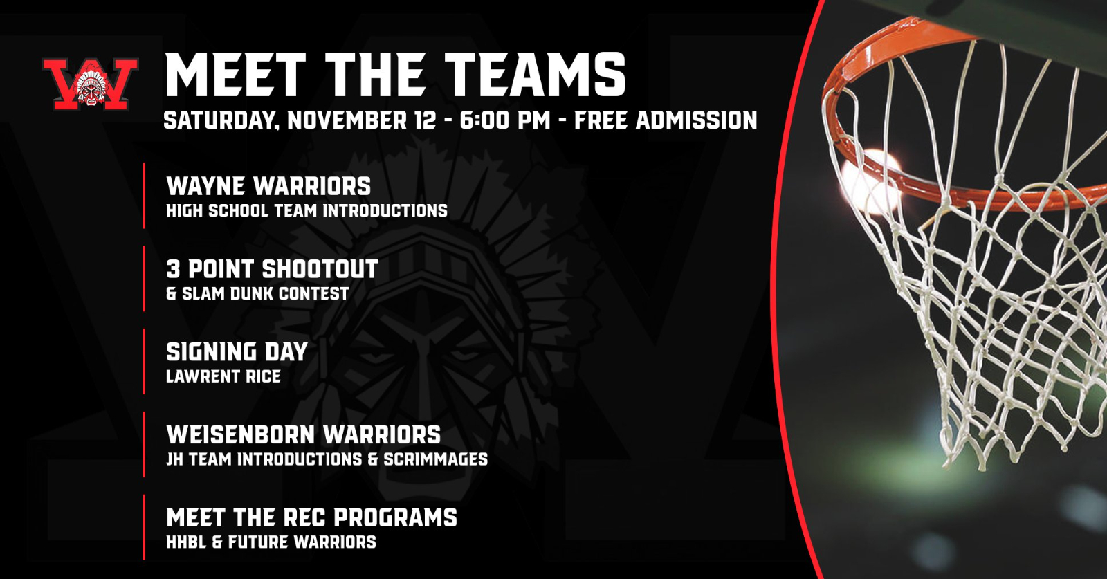 Wayne - Team Home Wayne Warriors Sports