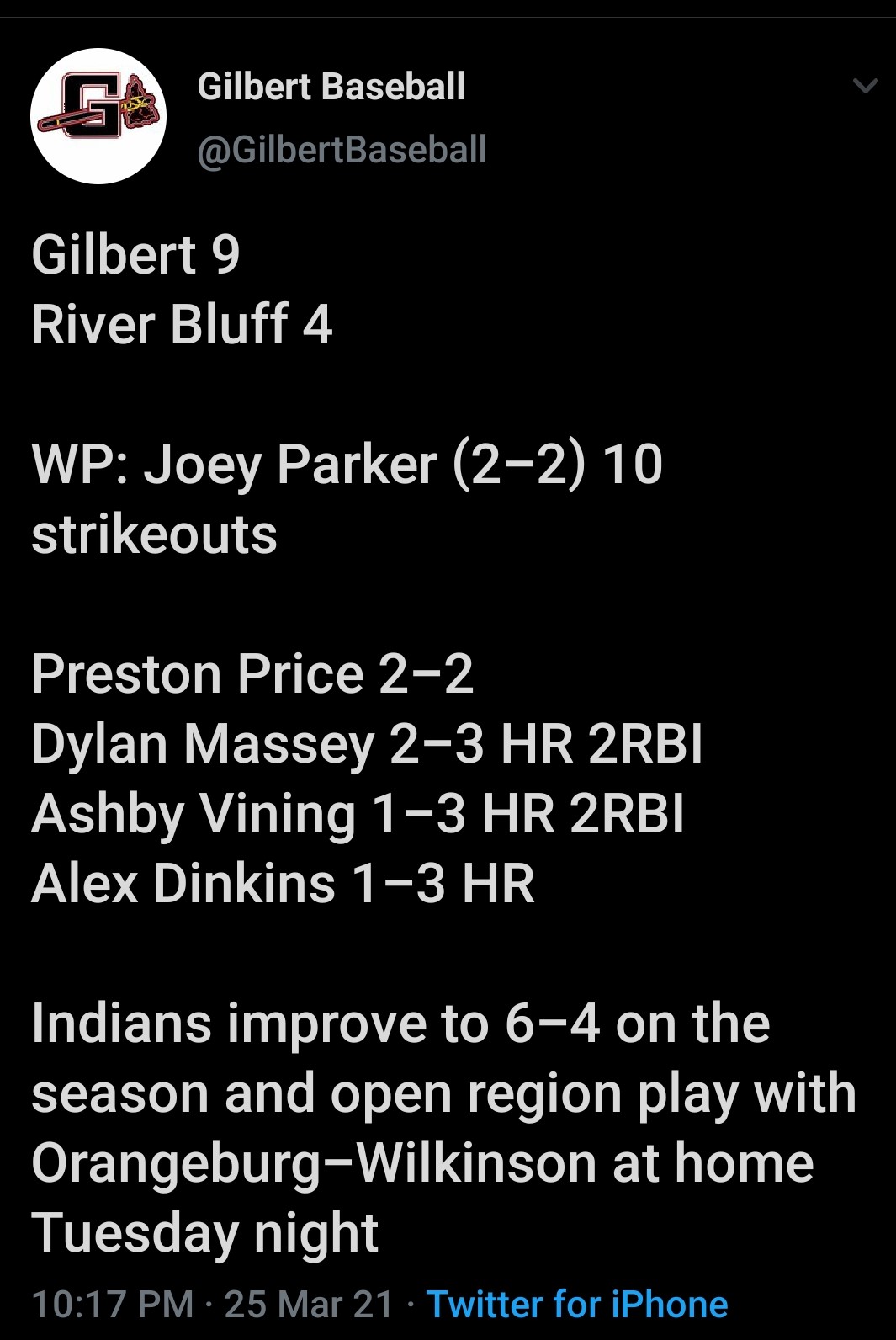 Gilbert - Team Home Gilbert Indians Sports