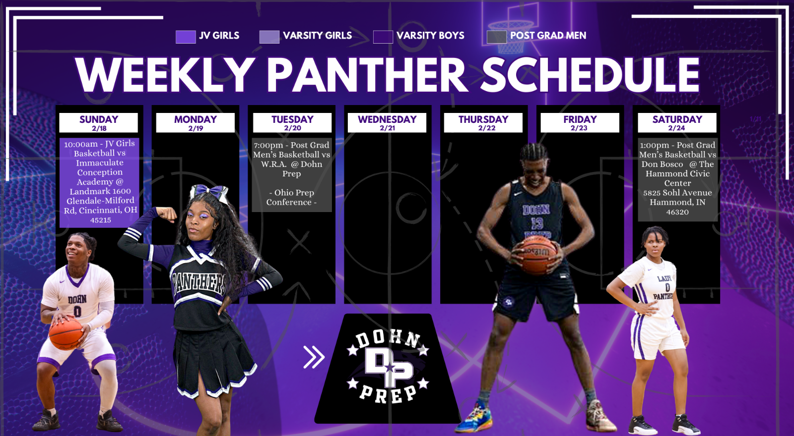 Dohn Prep - Team Home Dohn Prep Panthers Sports