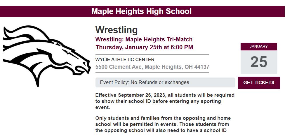 Maple Heights - Team Home Maple Heights Mustang Sports