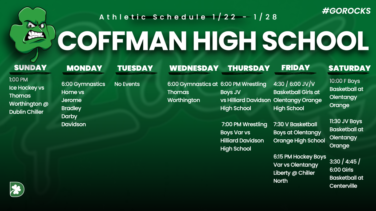 Dublin Coffman - Team Home Dublin Coffman Rocks Sports