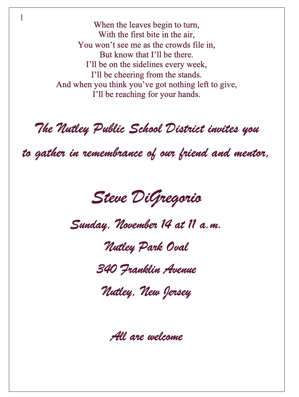 Nutley - Team Home Nutley Raiders Sports